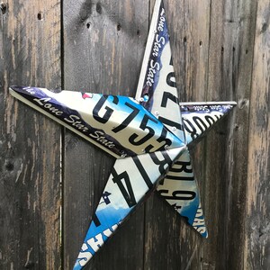 License Plate Star, Texas, Blue Star, Metal Star, Metal Artwork, Barn ...