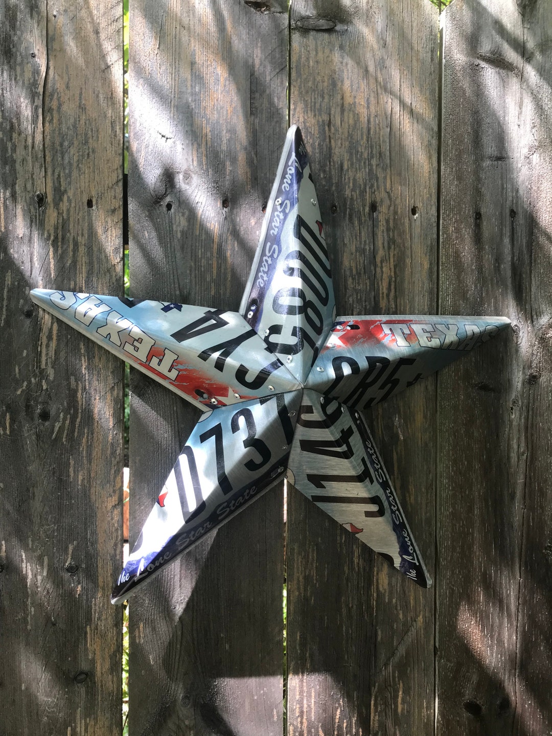 License Plate Star, Texas, Blue Star, Metal Star, Metal Artwork, Barn ...
