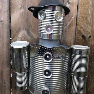 Metal Sculpture, Tin Can Art, Couple Sculpture, Upcycled Art, Tin Can ...