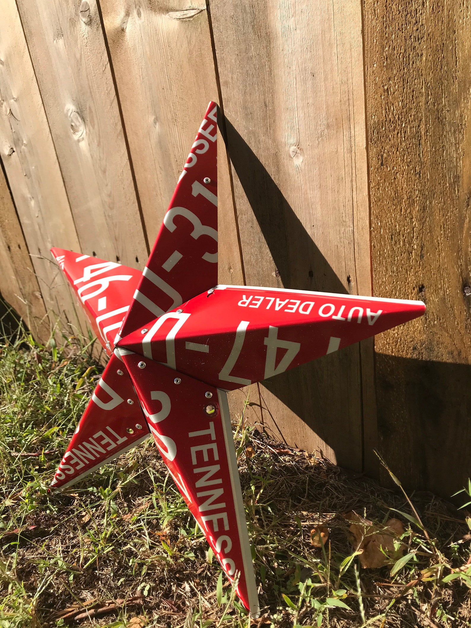 License Plate Star Red Star Metal Star Metal Artwork Barn - Etsy