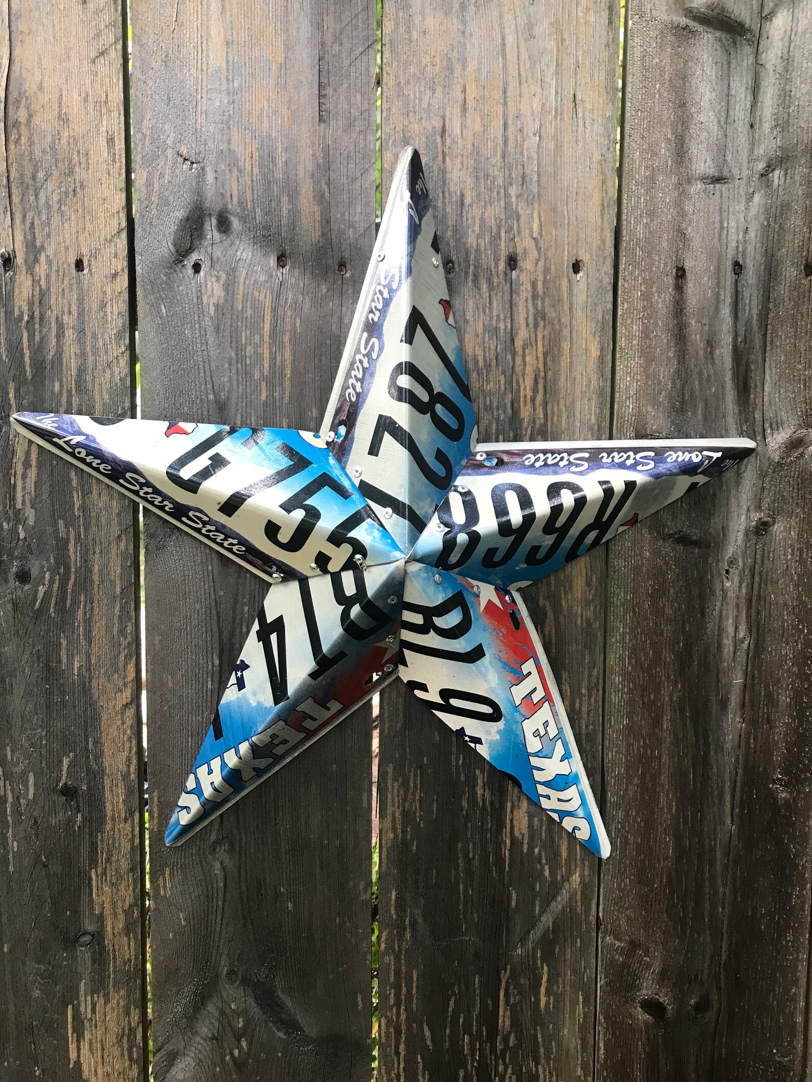 License Plate Star, Texas, Blue Star, Metal Star, Metal Artwork, Barn ...