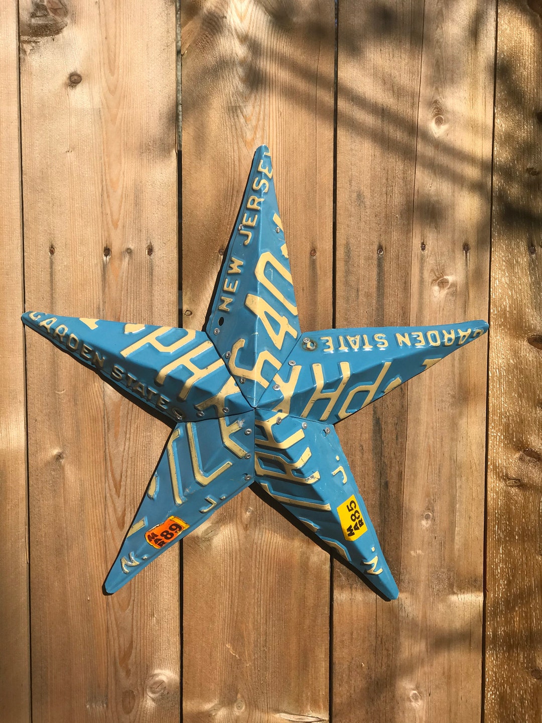 License Plate Star, New Jersey, Blue Star, Metal Star, Metal Artwork ...
