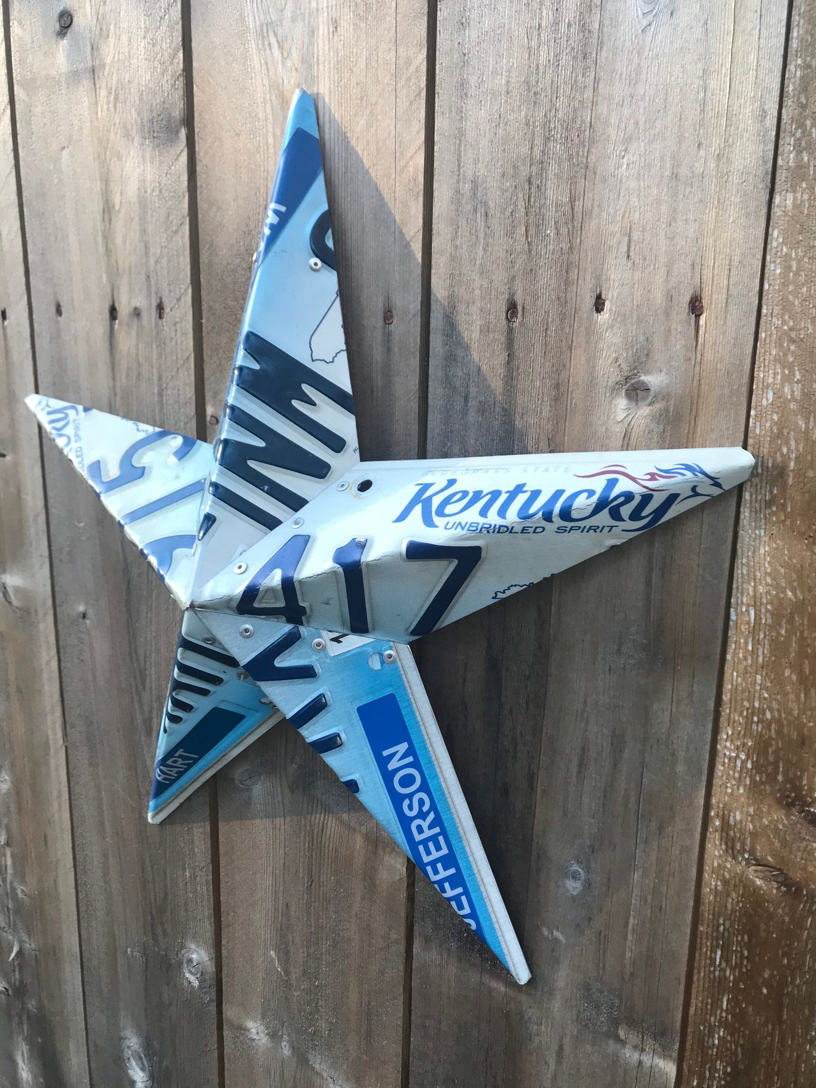 Kentucky, License Plate Star, Blue Star, Metal Star, Metal Artwork ...