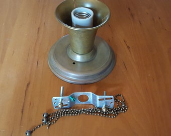 3 Chain Ceiling Light Fixture Art Deco Styled, Nickel and Matte Black ...