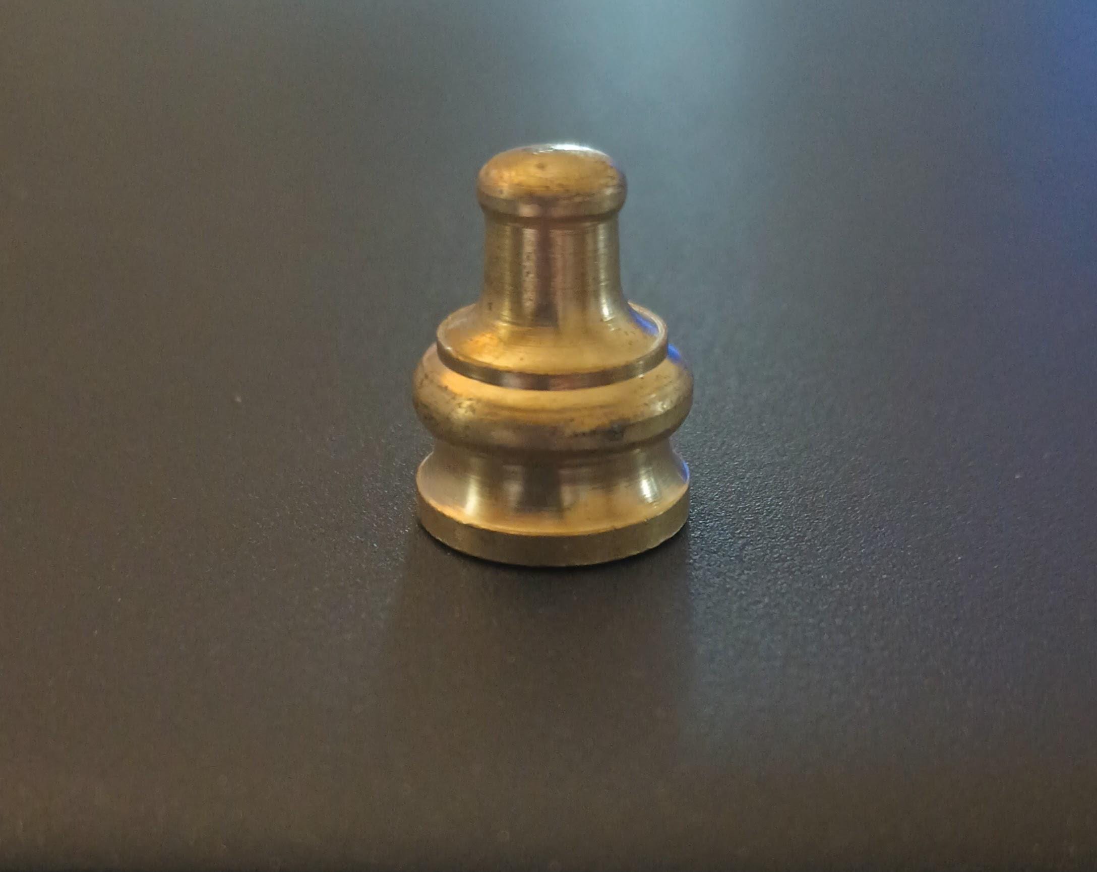 Pack of 2, Brass Light Fixture Finial Caps, 1/8F Threads, Raw Brass or ...