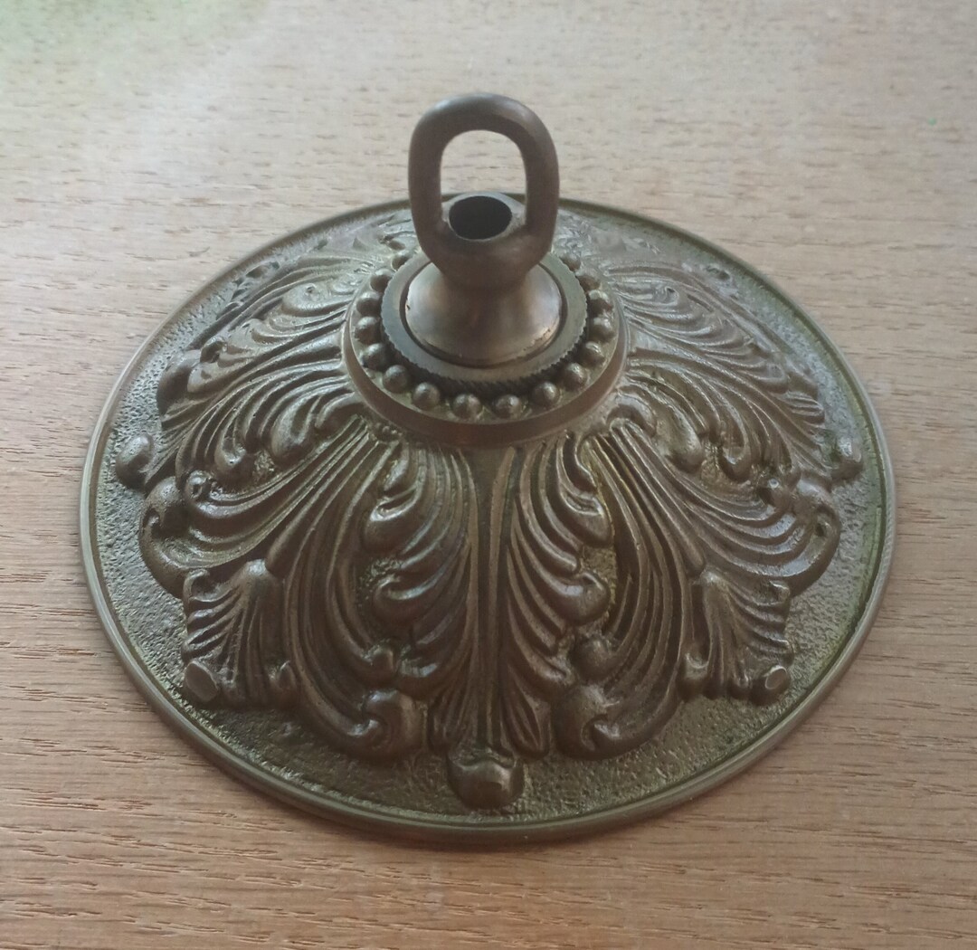 New Aged Finish Cast Brass Ceiling Light Canopy, With Loop and Mounting ...