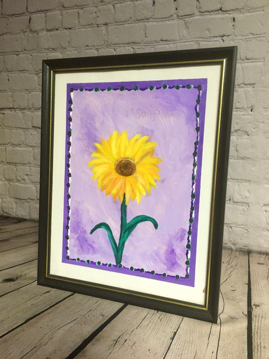 Vintage Original Oil Painting by Spanish Artist Iraide Reude, Sunflower ...