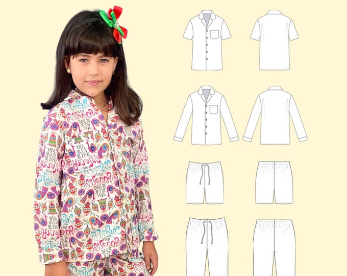 Jamie Kid's Pajamas PDF Sewing Pattern / Toddler Pajamas Pattern ...