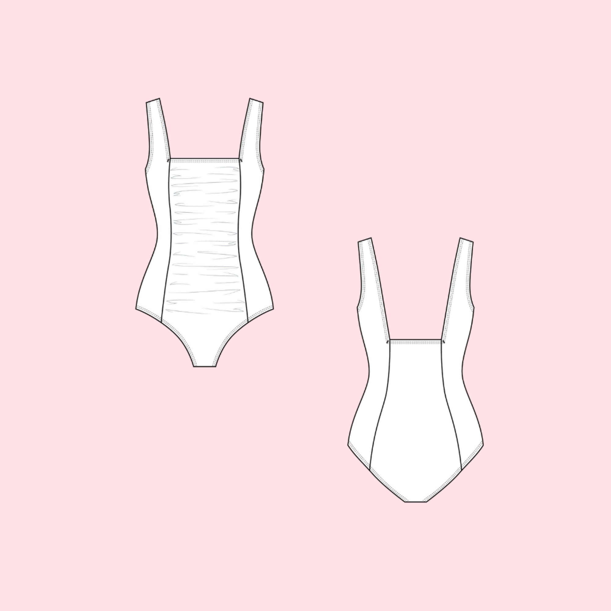 Maria One Piece Swimsuit PDF Sewing Pattern / Color Block Swimwear ...
