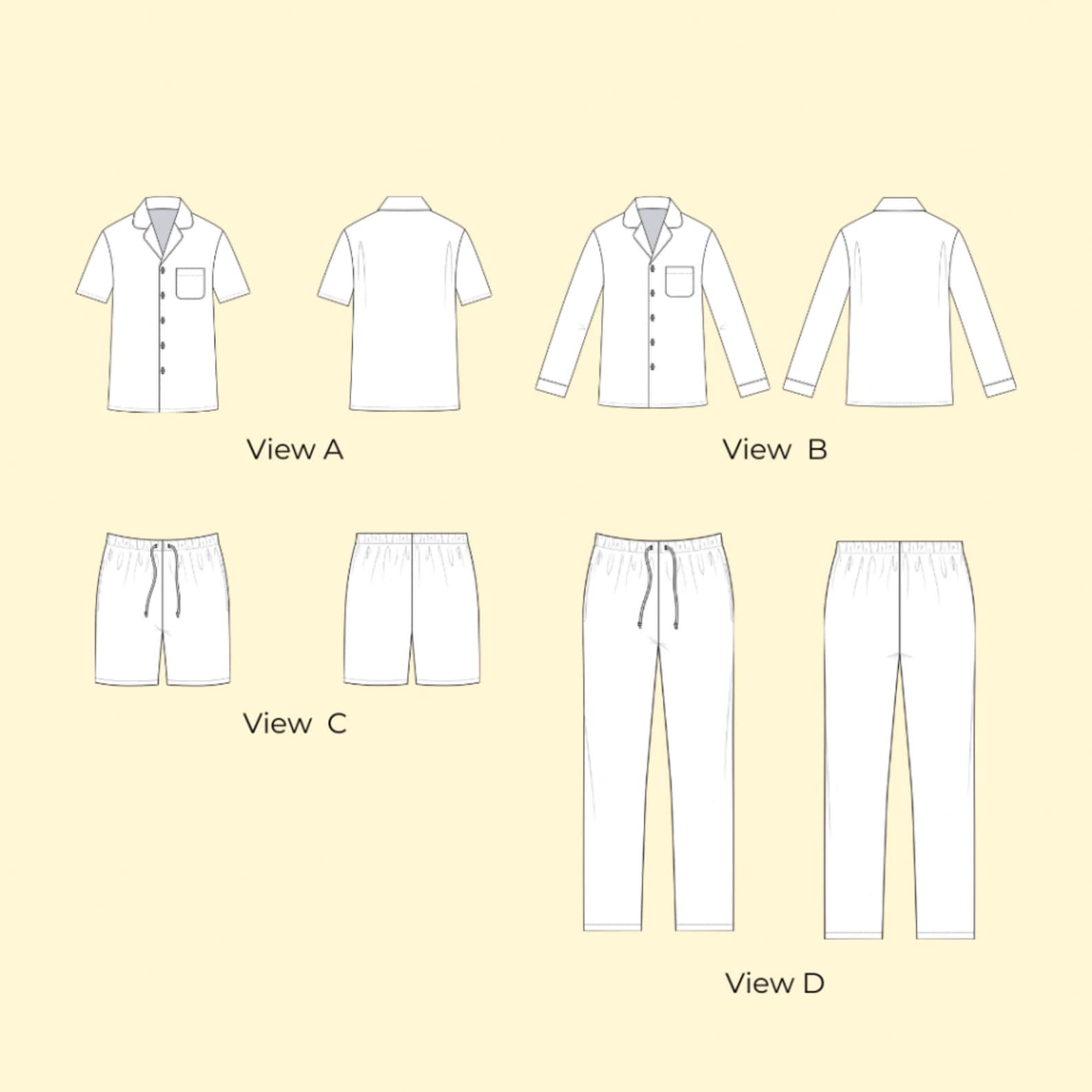 Jamie Kid's Pajamas PDF Sewing Pattern / Toddler Pajamas Pattern ...