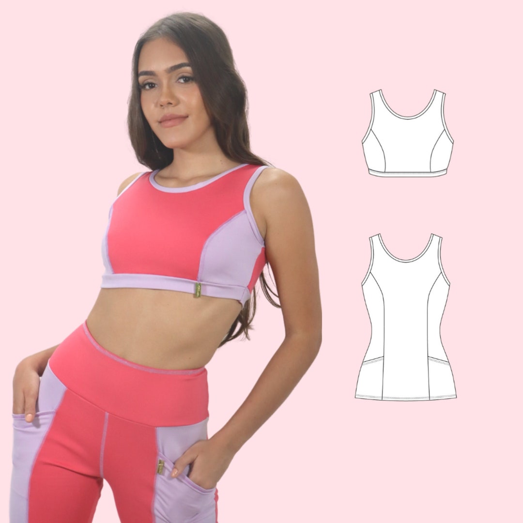 Sophie Fitted Tank and Sports Bra PDF Sewing Pattern / 2 Styles / Gym ...