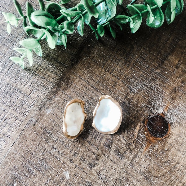 Shell Stud Earrings - Etsy