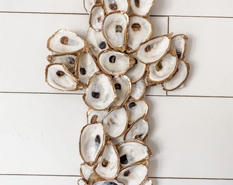 Oyster Shell Cross in Blue Grandeur Pattern - Etsy