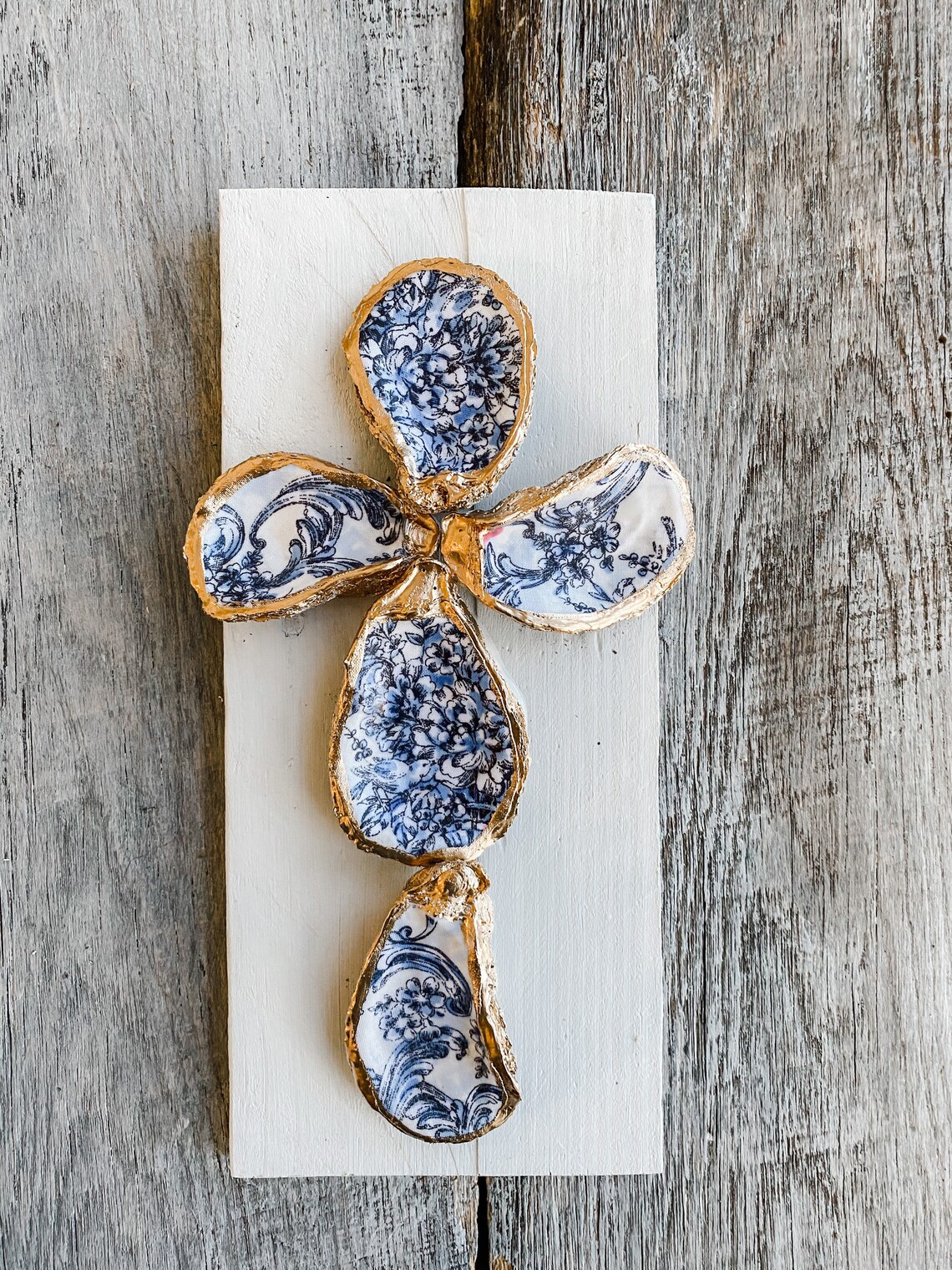 Floral Patterned Oyster Shell Cross - Etsy