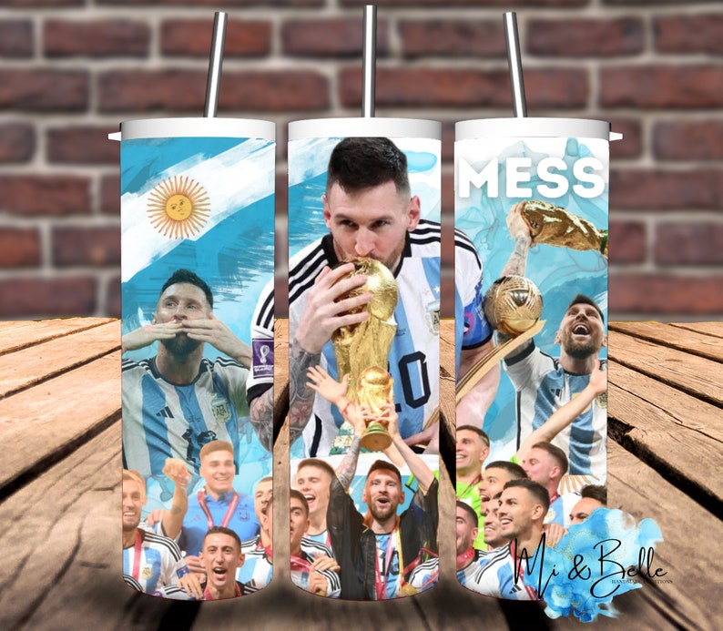 Messi Custom Tumbler for Men, Messi Travel Mug, Argentina World Cup ...