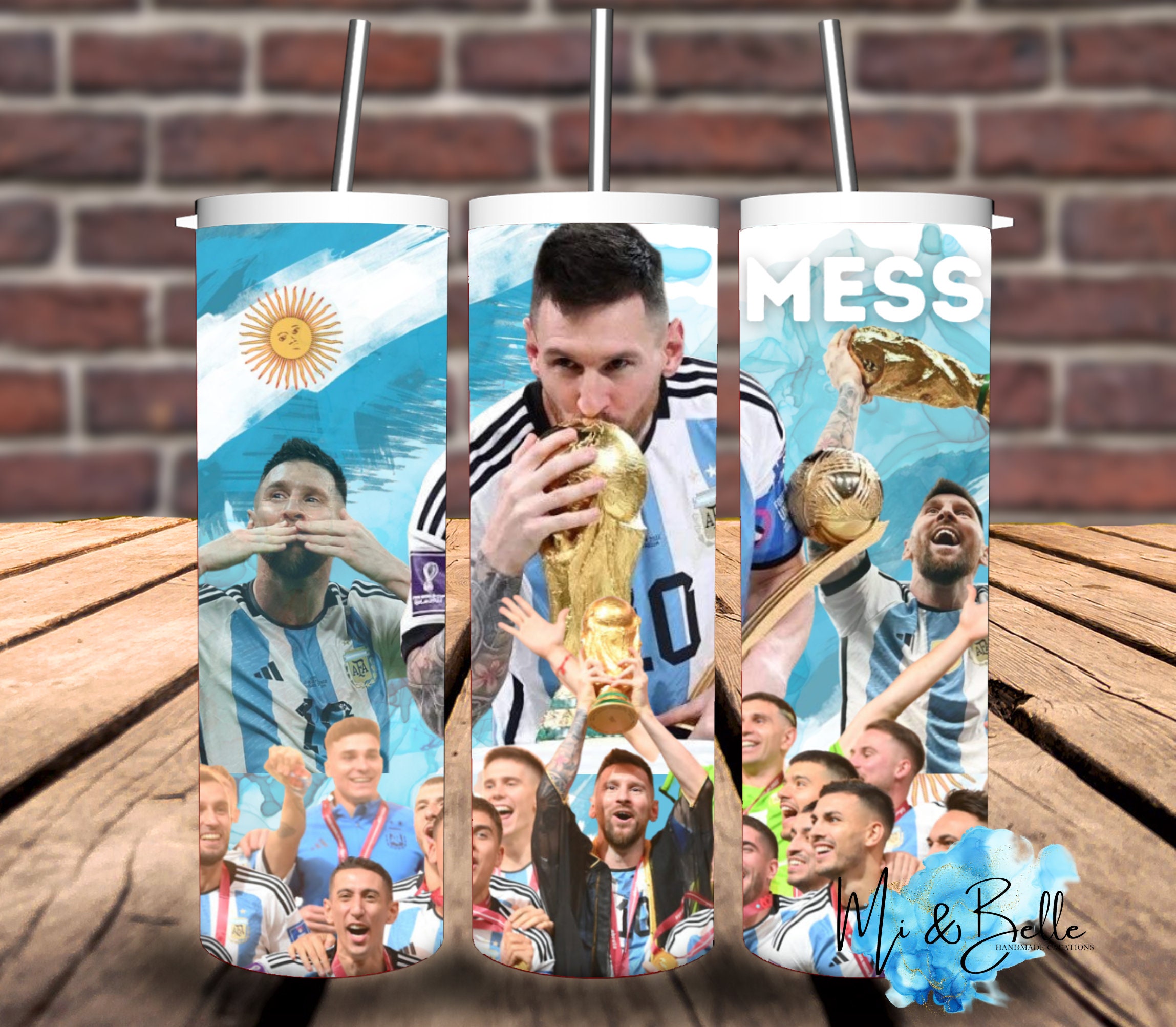 Messi Custom Tumbler for Men, Messi Travel Mug, Argentina World Cup ...
