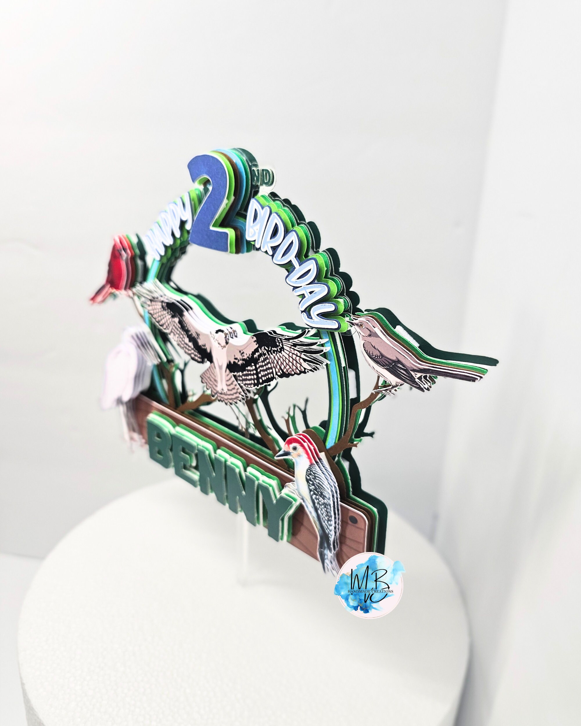 Bird Cake Topper, Bird-day Cake Topper, Birds Birthday Decor, Cardinal ...