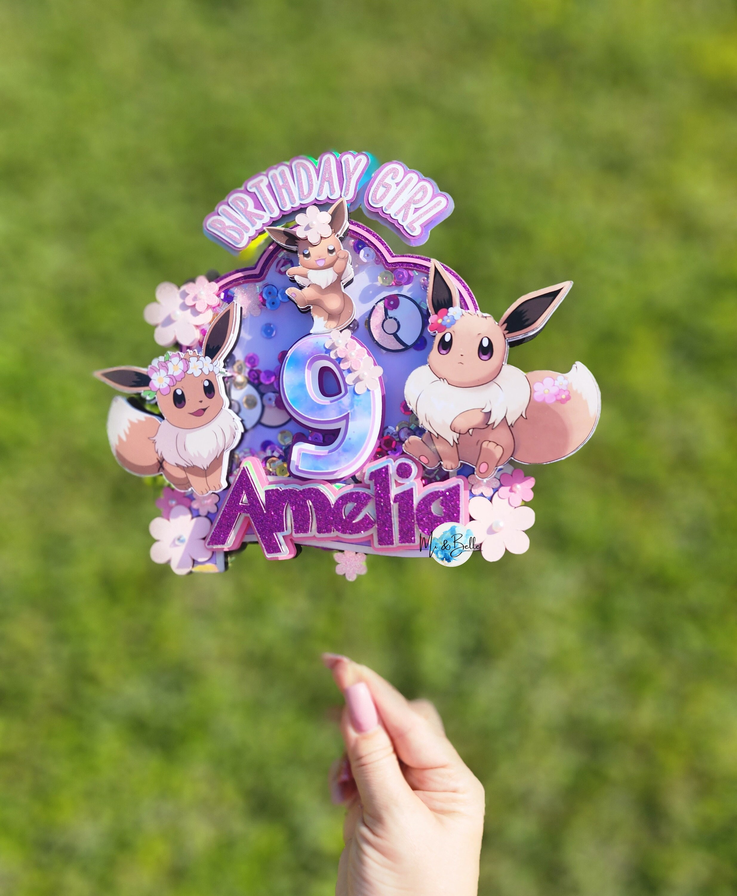 Pokemon Cake Topper, Eevee Cake Topper for Girls Birthday, Personalized ...