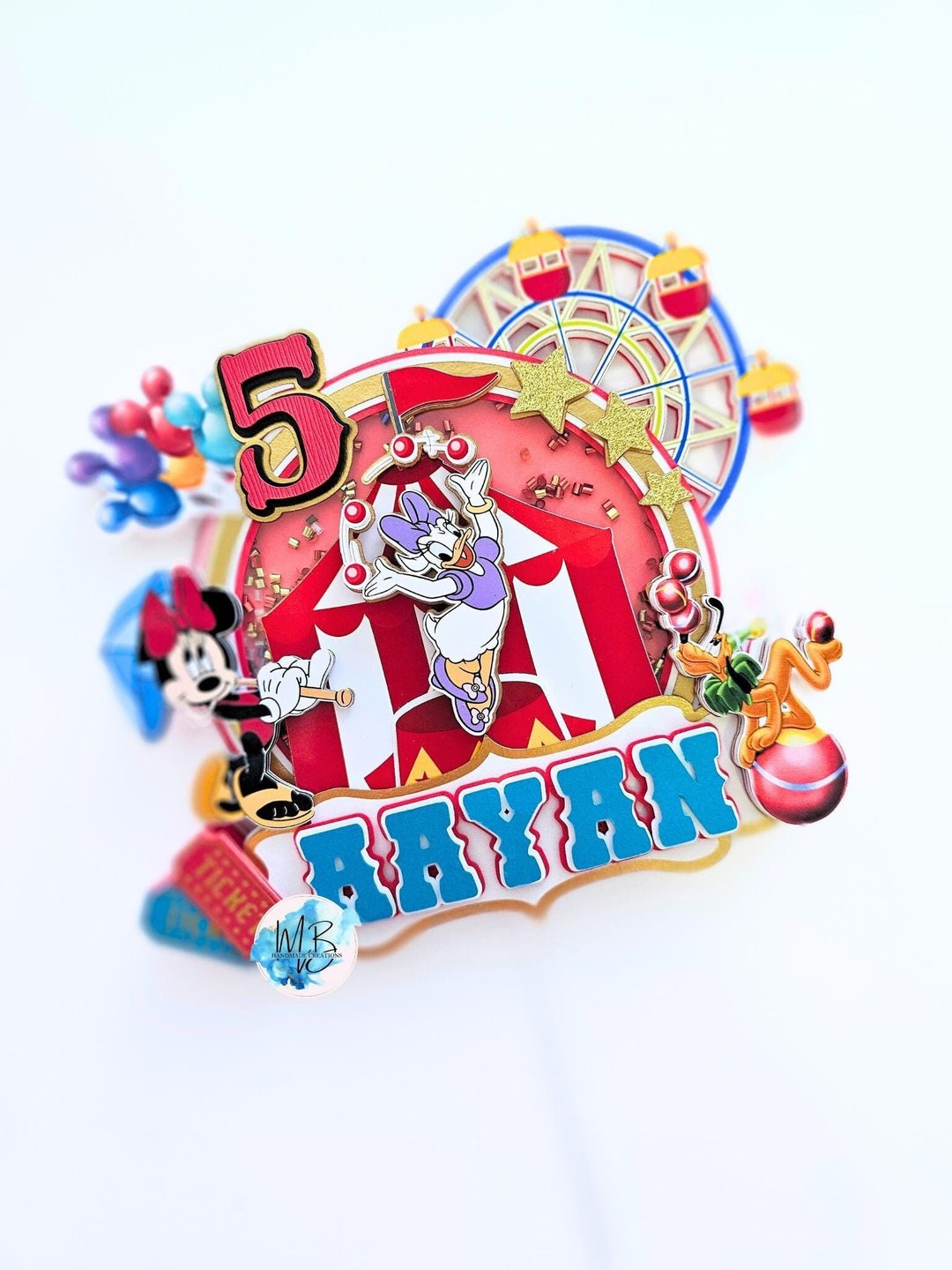 Circus Cake Topper, Carnival Cake Topper, Personalized Circus Cake ...