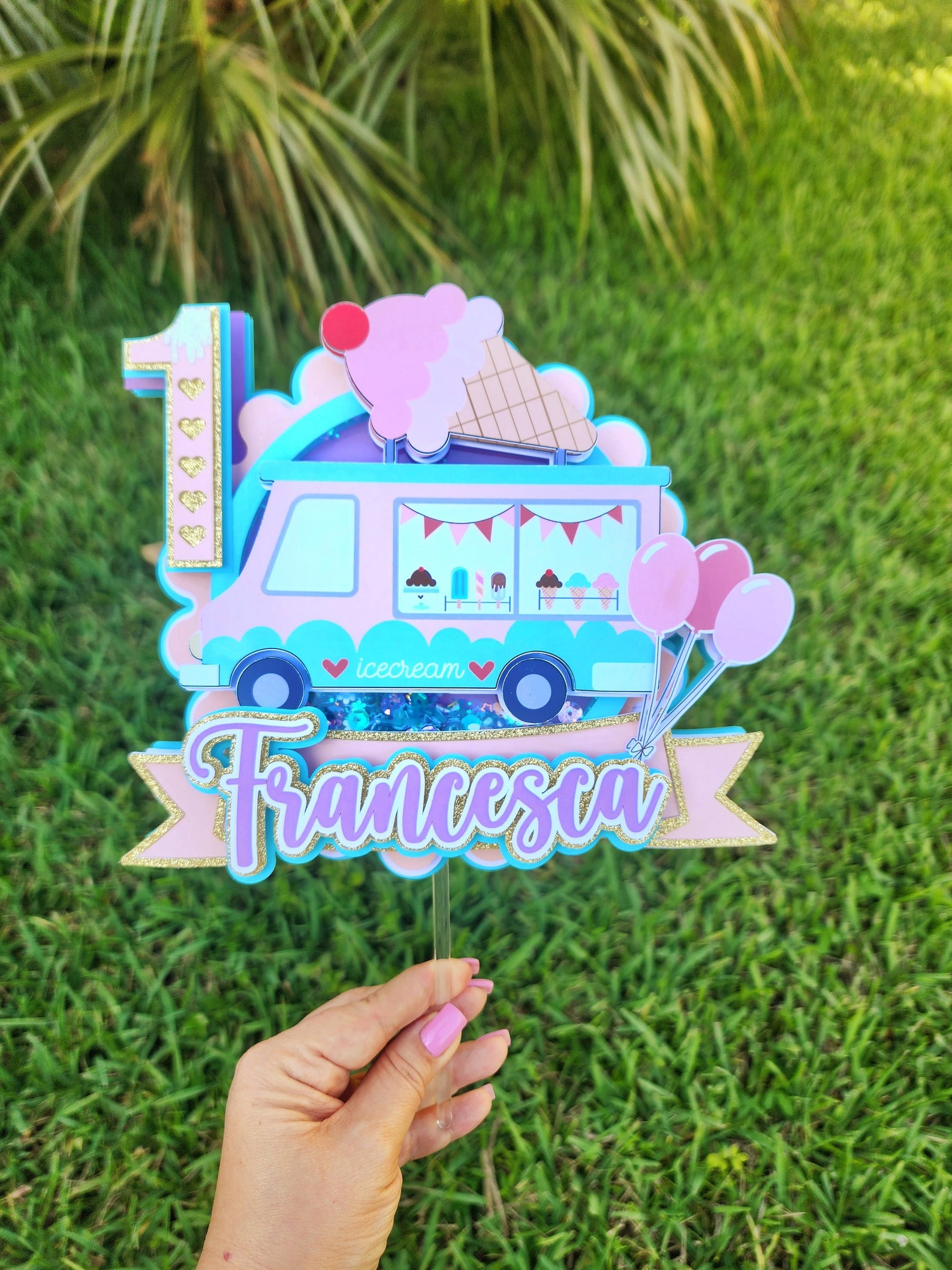 Ice Cream Cake Topper, Birthday Cake Topper for First Birthday, 1st ...