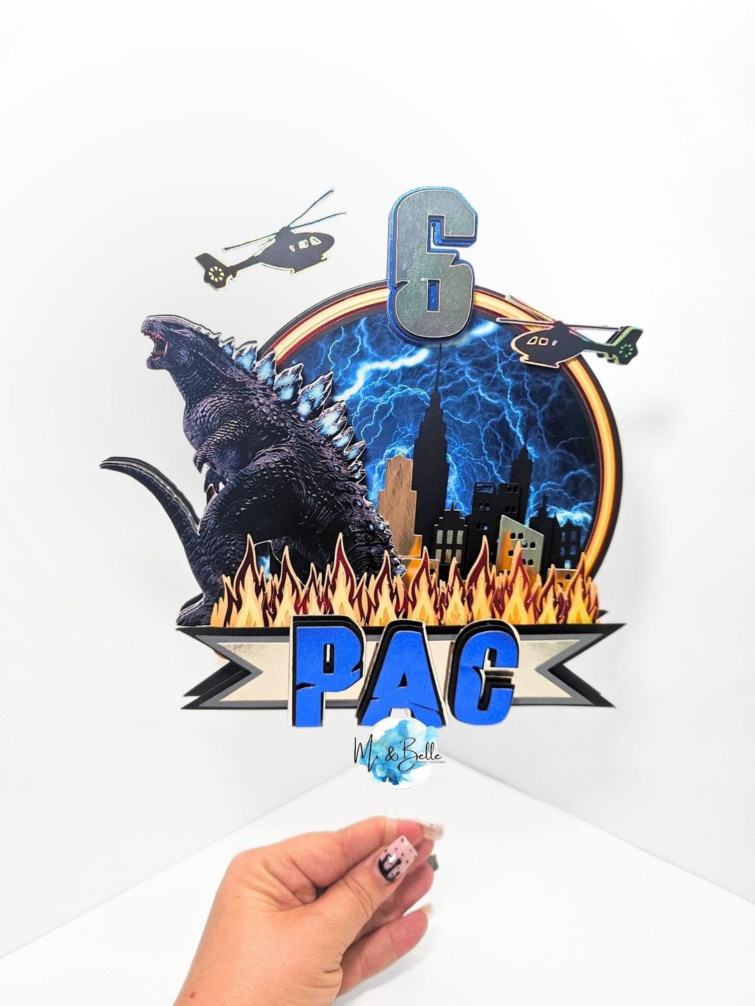 Godzilla Cake Topper, Godzilla Birthday, Godzilla Birthday Decor ...