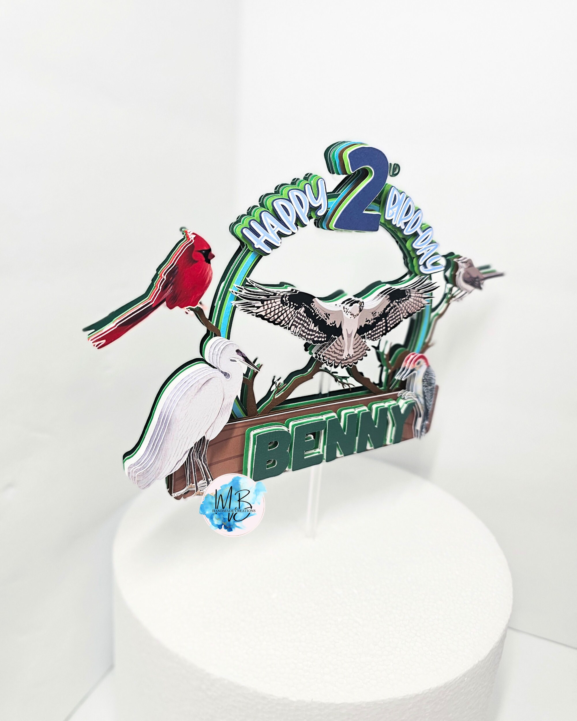 Bird Cake Topper, Bird-day Cake Topper, Birds Birthday Decor, Cardinal ...