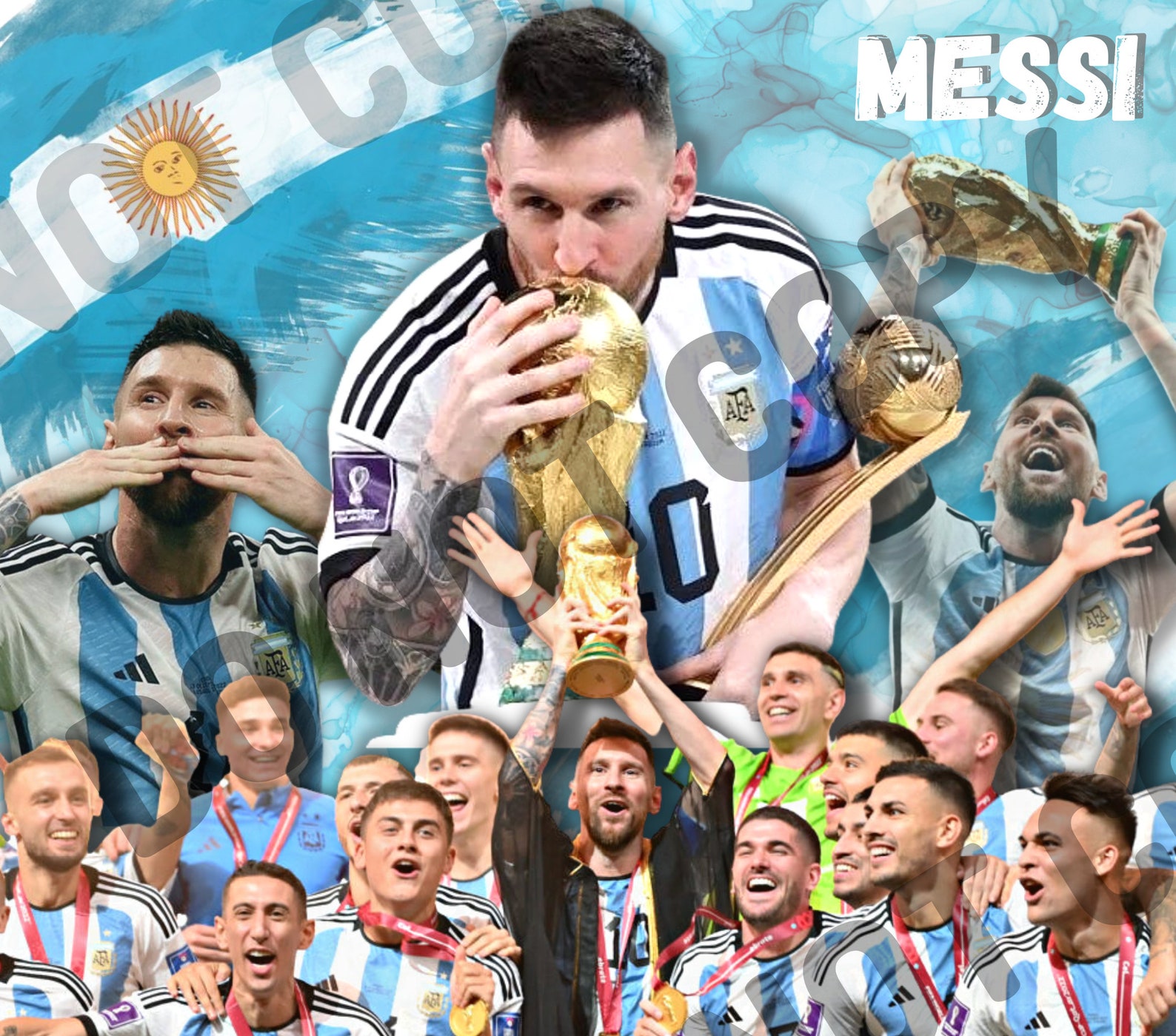 Messi Custom Tumbler for Men, Messi Travel Mug, Argentina World Cup ...