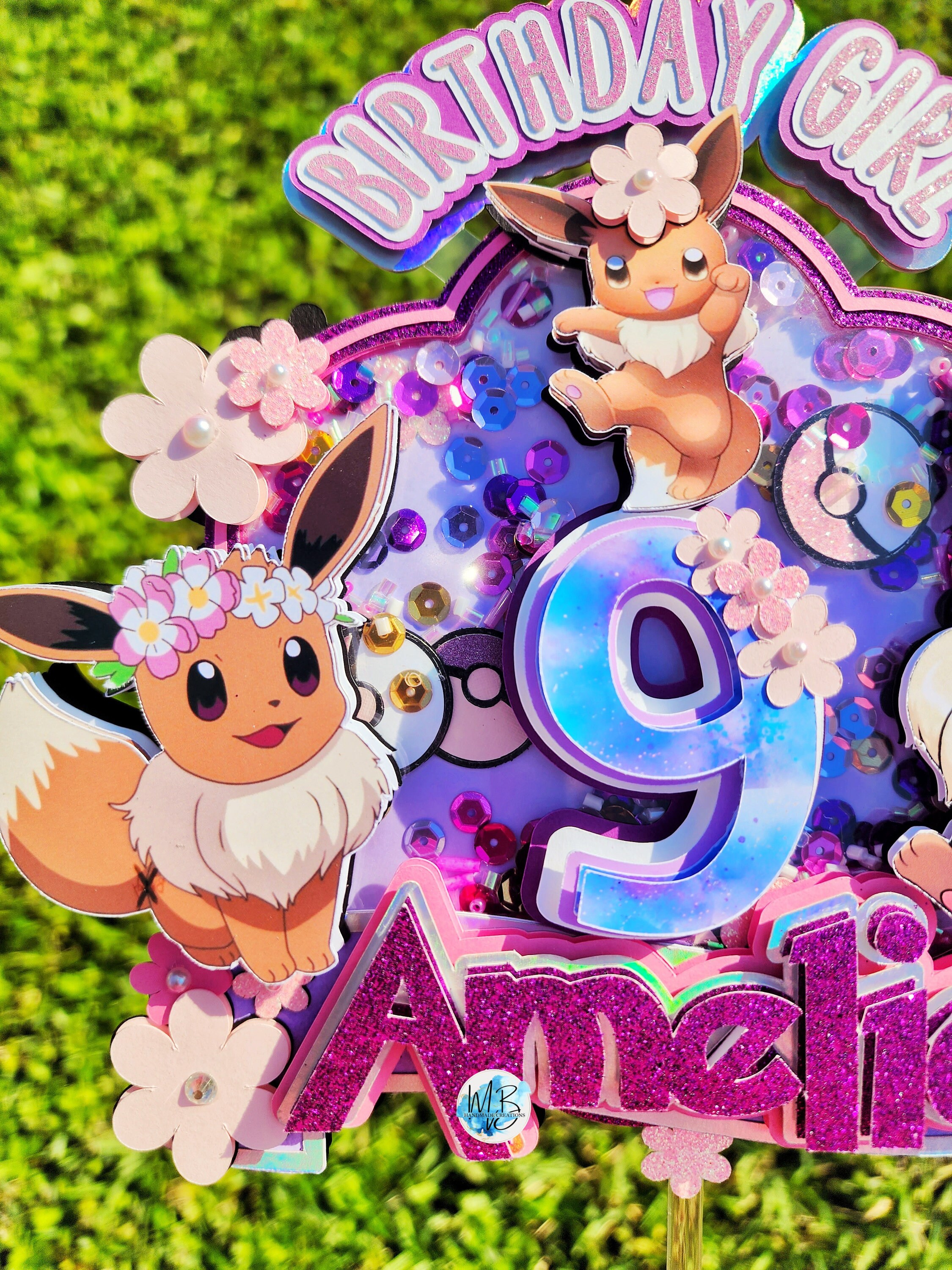 Pokemon Cake Topper, Eevee Cake Topper for Girls Birthday, Personalized ...