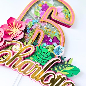 Tropical Cake Topper, Flamingo Cake Topper, Hawaiian Cake Topper ...