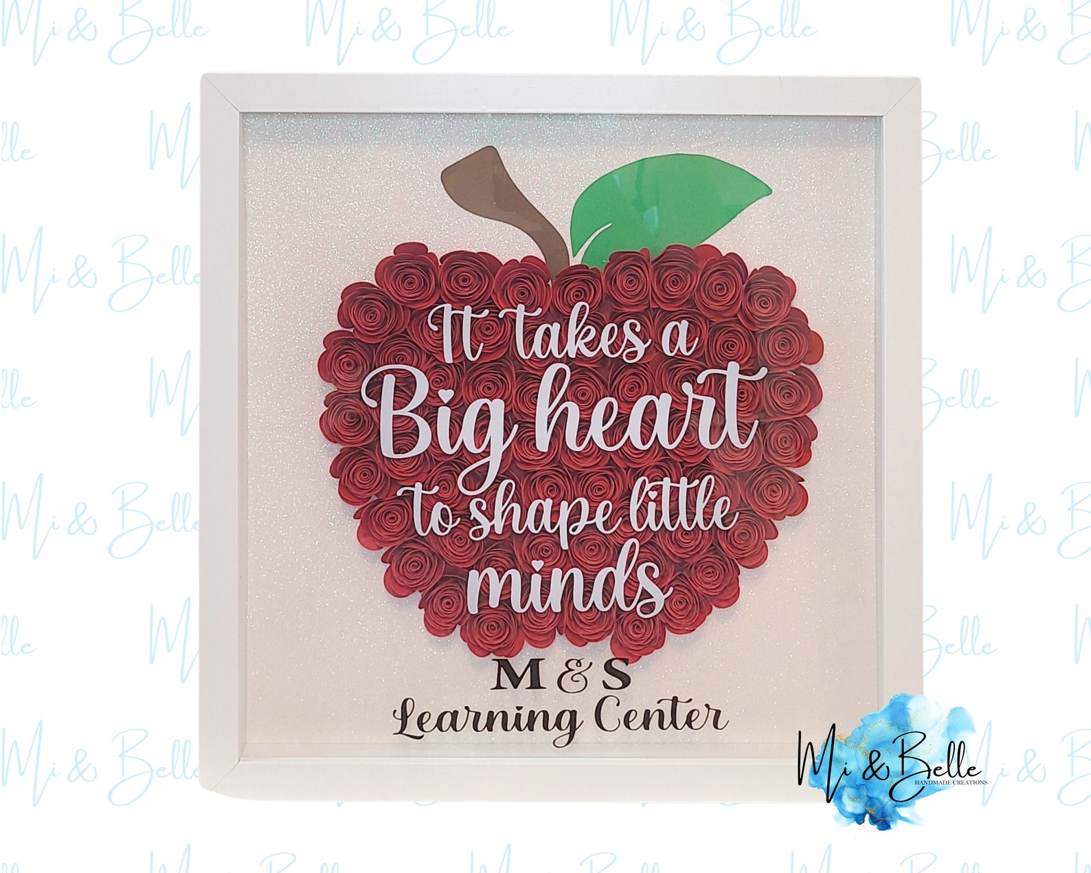 Teacher Shadow Box, Appreciation Gift for Teacher, Apple Shadow Box ...