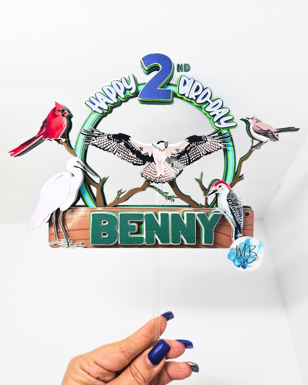 Bird Cake Topper, Bird-day Cake Topper, Birds Birthday Decor, Cardinal ...