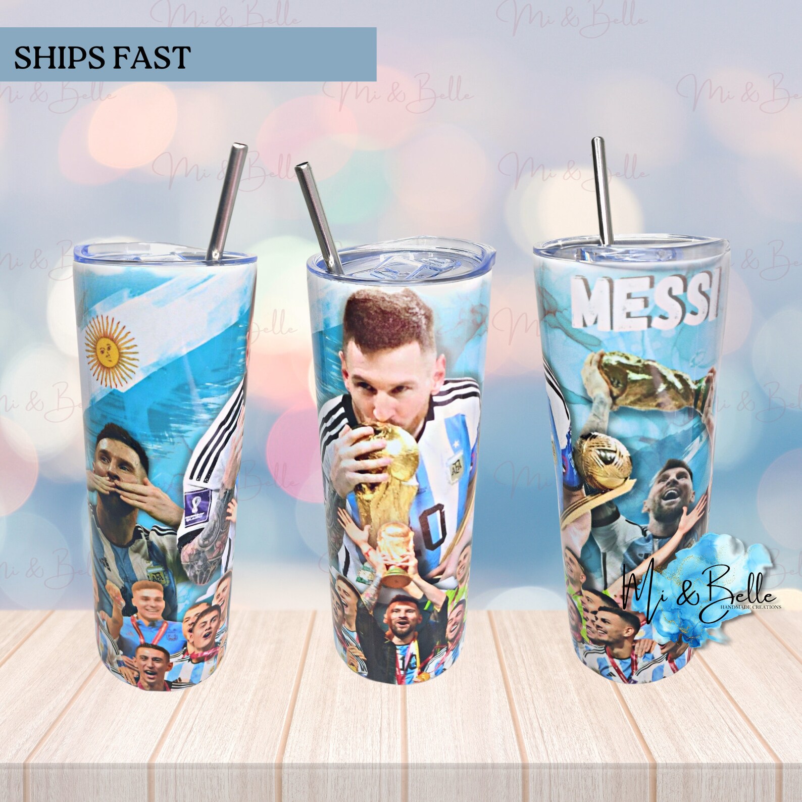 Messi Custom Tumbler for Men, Messi Travel Mug, Argentina World Cup ...