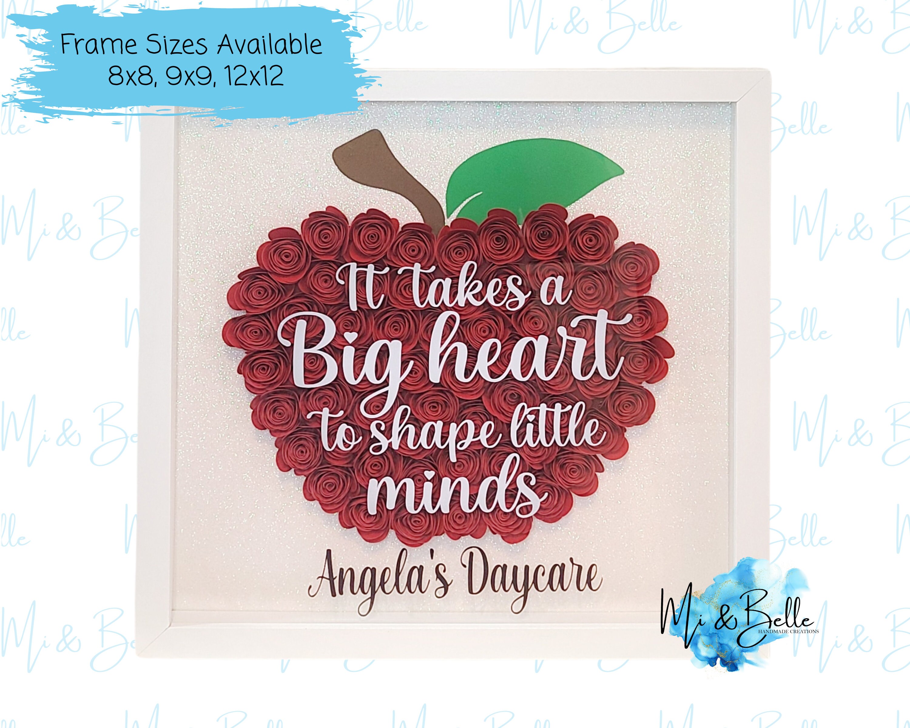 Teacher Shadow Box Appreciation Gift for Teacher Apple - Etsy