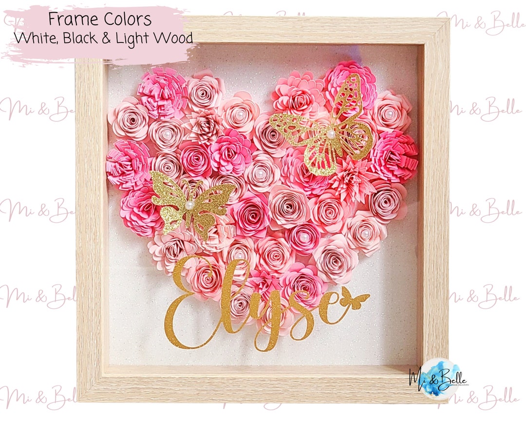 Heart Shaped Paper Flowers, Rolled Paper Flowers, Valentines Day Gift ...