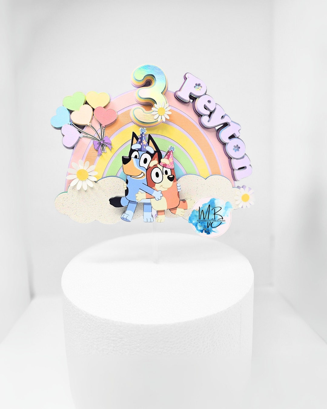 Blue Dog Cake Topper, Custom Cake Topper, Blue Birthday Decorations ...