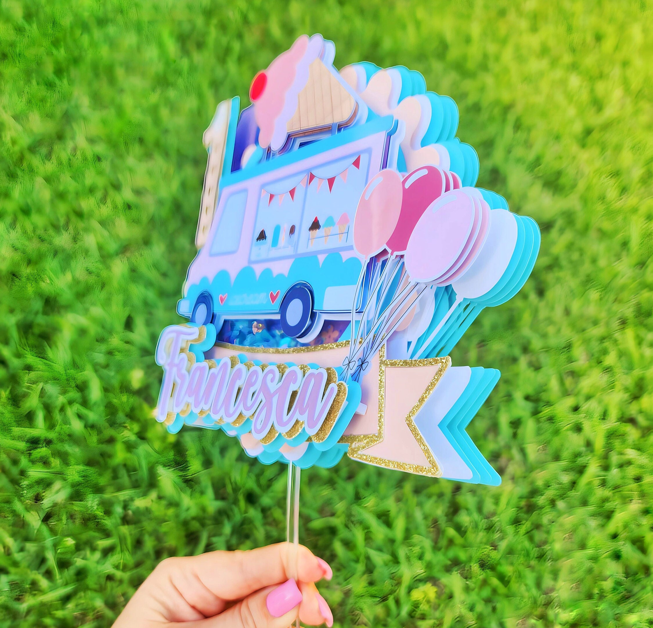 Ice Cream Cake Topper, Birthday Cake Topper for First Birthday, 1st ...
