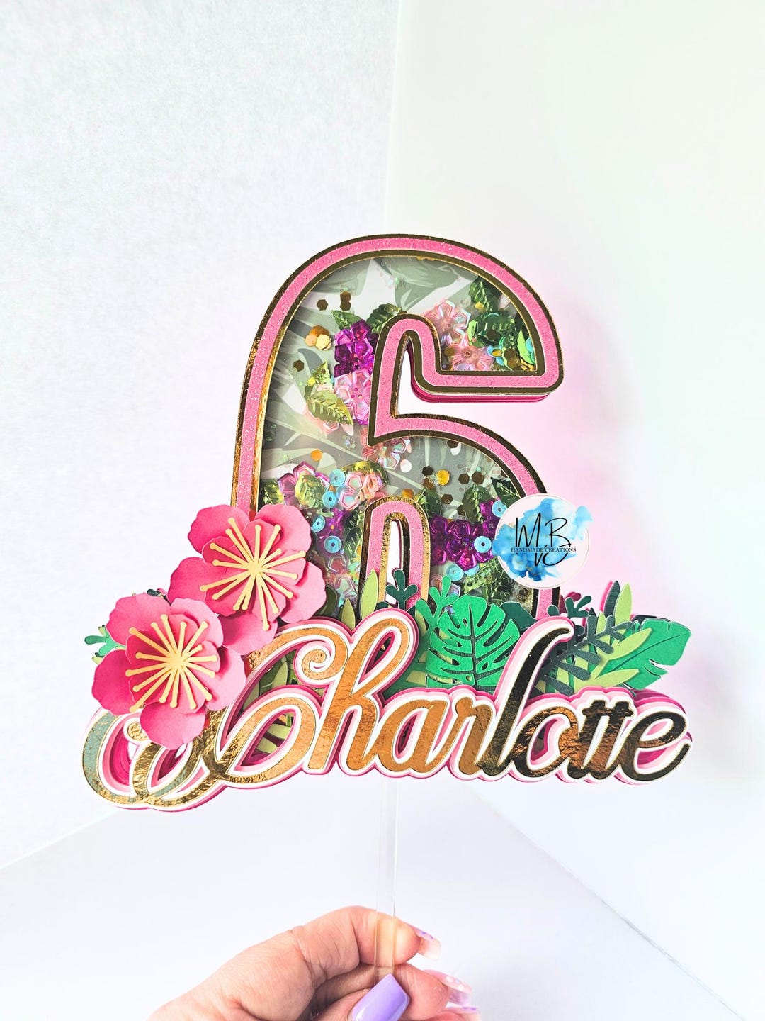 Tropical Cake Topper, Flamingo Cake Topper, Hawaiian Cake Topper ...