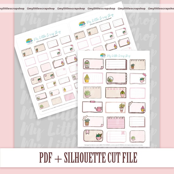 Cactus Notepad Printable Planner Sticker PDF Silhouette | Etsy