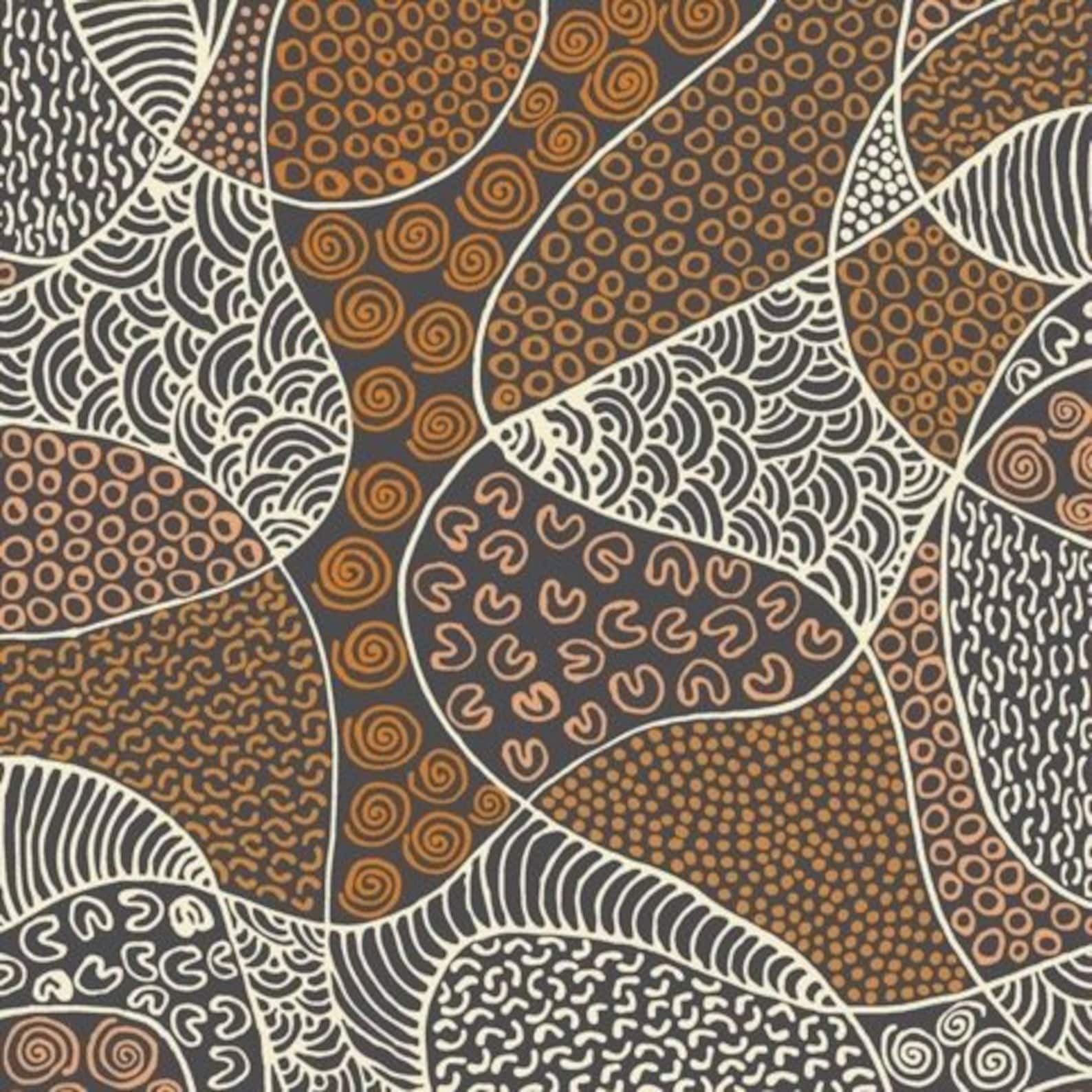 Original Aboriginal Art Design Apparel Bush Coconut Dreaming Brown ...