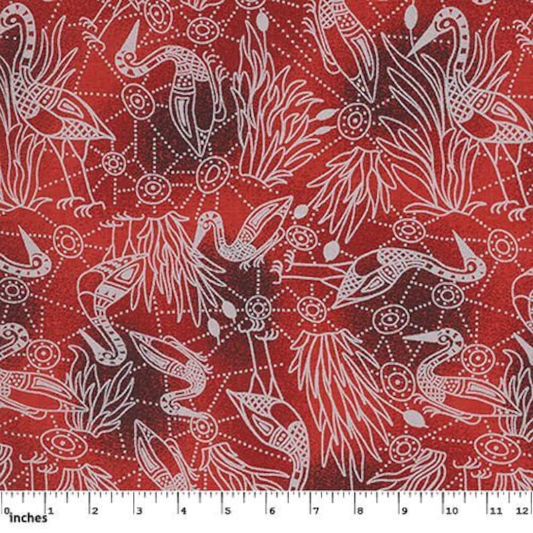 Aboriginal Art Design Apparel BDR Brolga Dreaming Red by Nambooka for M ...