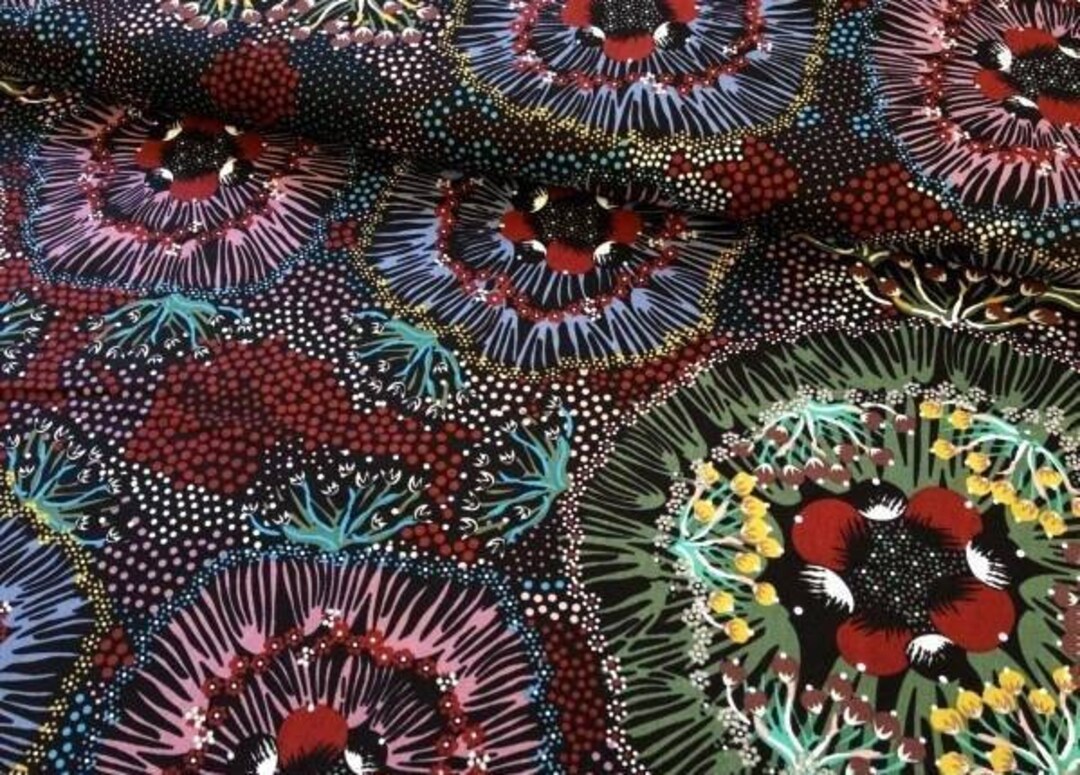 Aboriginal Art Design Apparel - Bush Plum Black BPB by Polly Wheeler ...