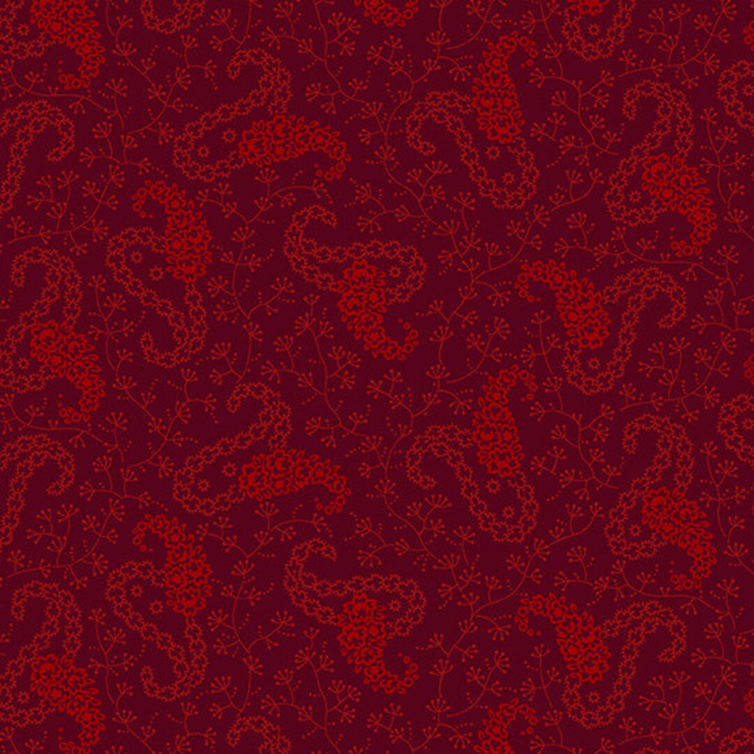 A-9144-GR Edison Red Paisley by Kathy Hall for Andover - 1920s ...