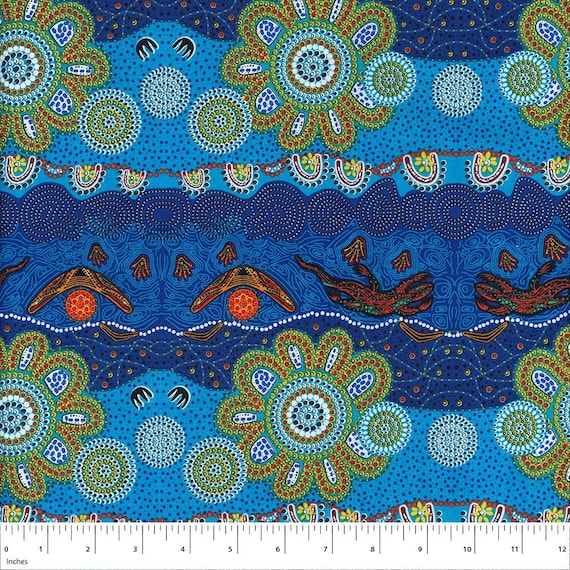 Original Aboriginal Art Design Apparel Home Country Blue HCBL | Etsy