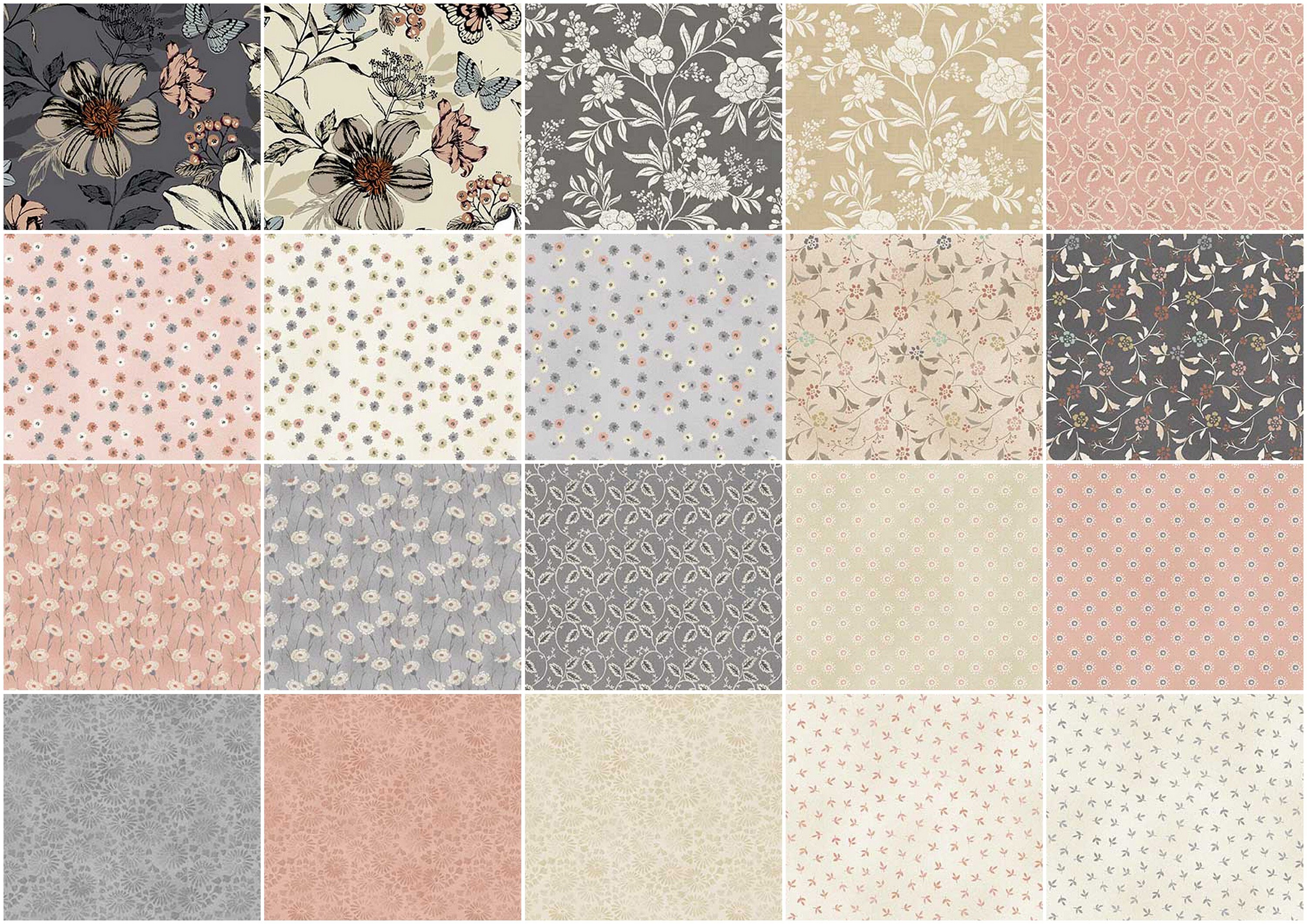 Andover/makower Fabric - DREAM TP-2010-P Pink Vines - Free Quilt ...
