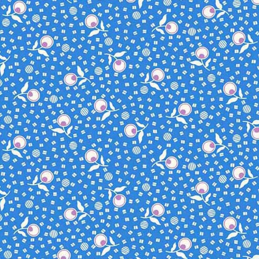 Andover Adeline Blue Flowers - A 8976 B by Kathy Hall - Blue, Purple ...