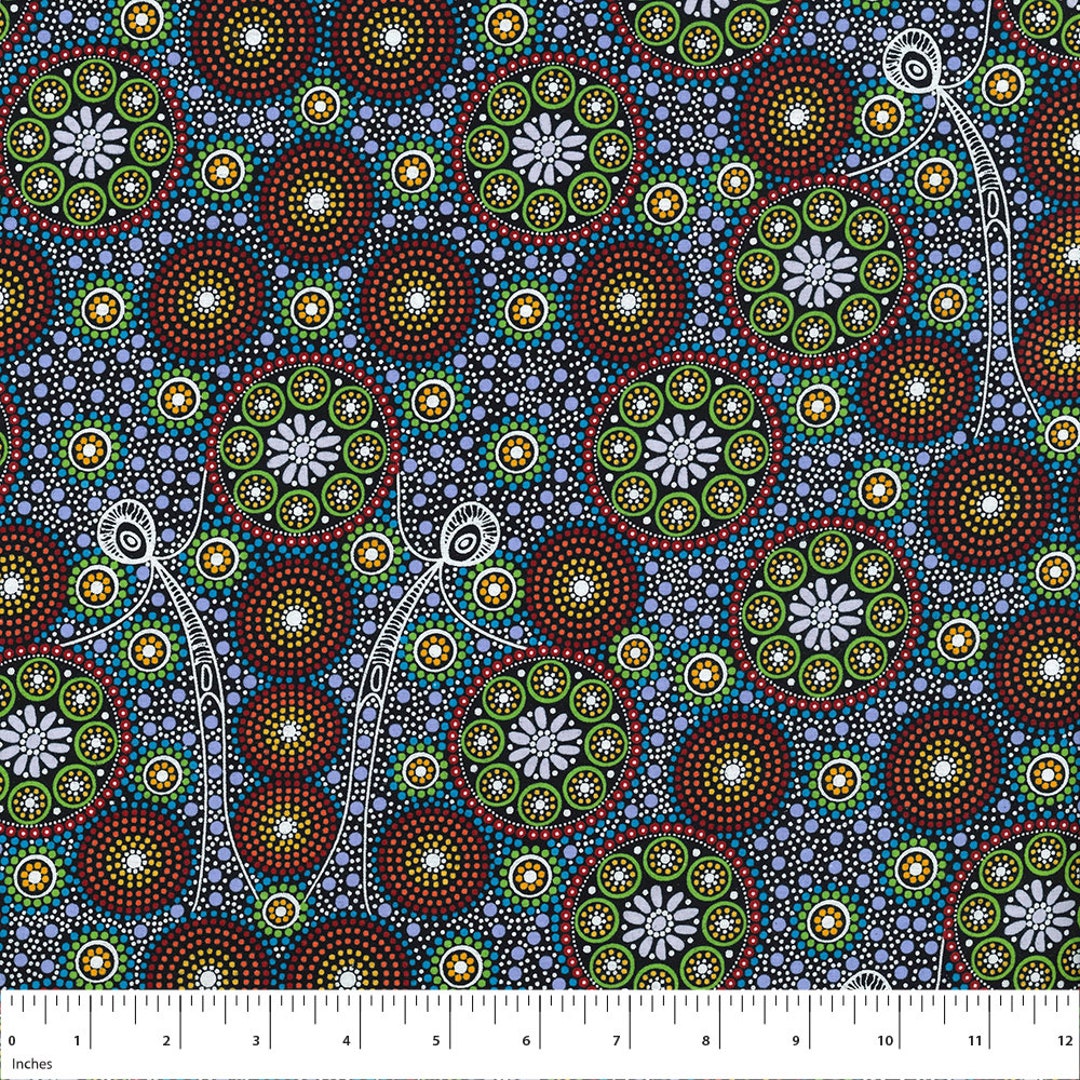 Original Aboriginal Art Design Apparel Gathering Bush Tucker Green ...