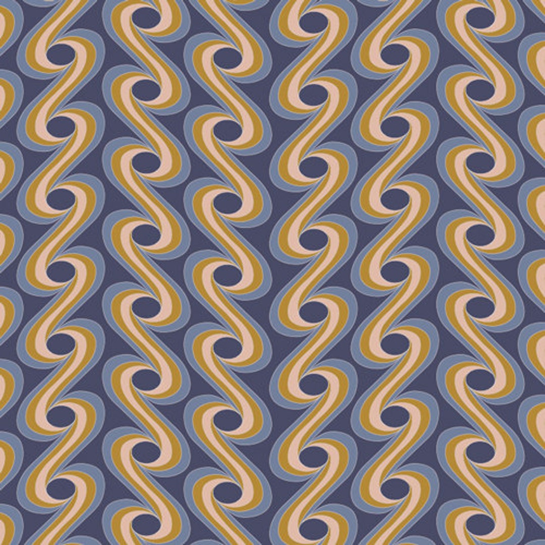 Athena ATH-146 Draped Volute Ocean for Art Gallery Fabrics - Navy and ...