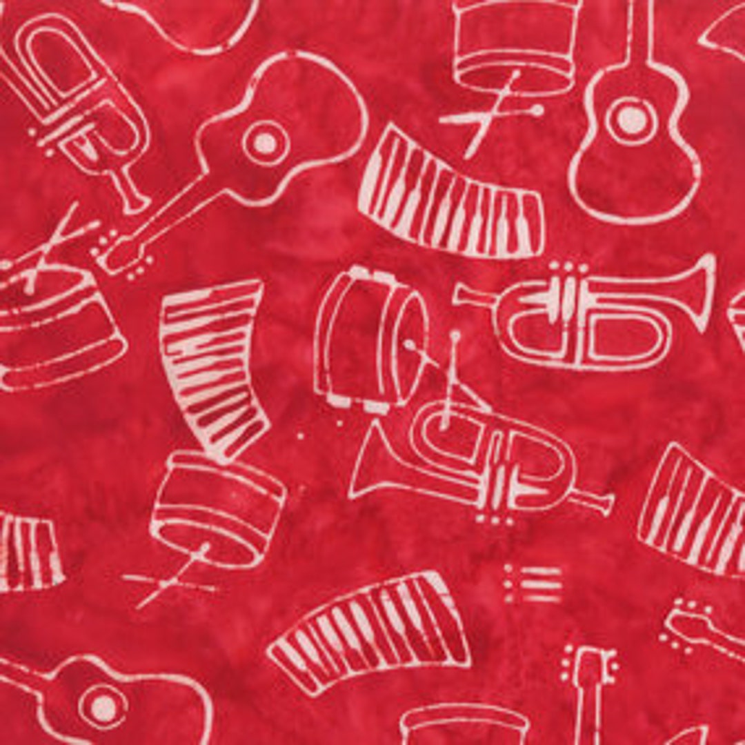 970Q-2 Red Rhythm of the Night - Music Instruments - Anthology Fabrics ...