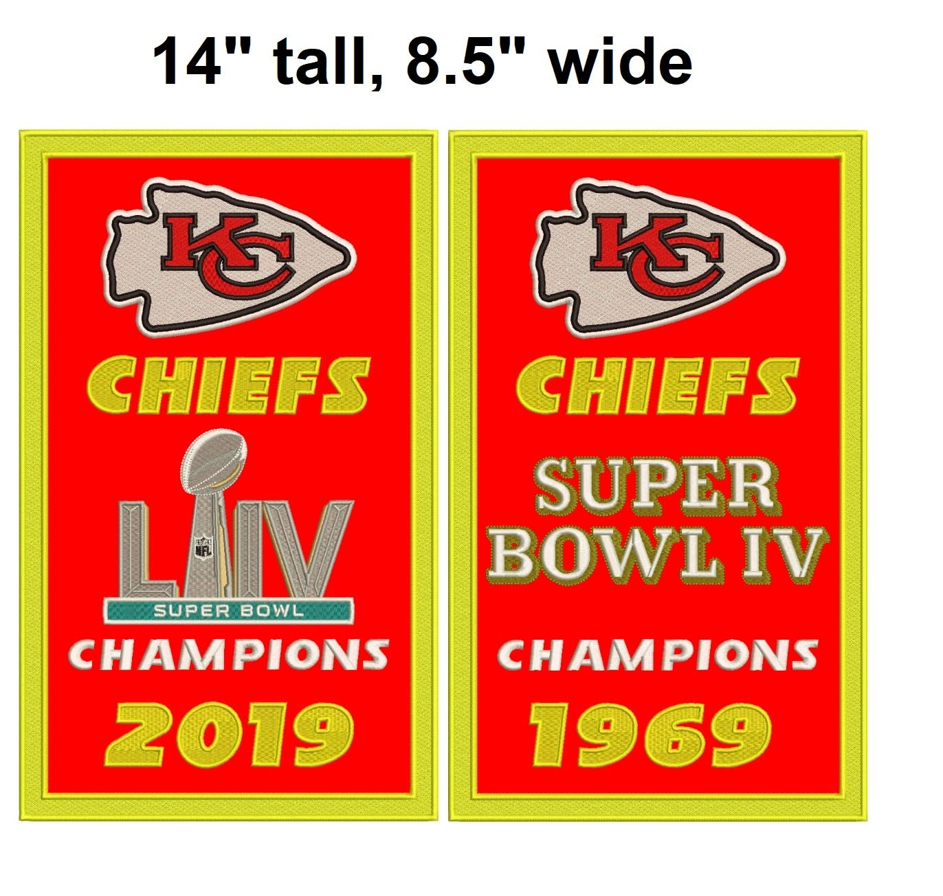 Kansas City Chiefs Super Bowl Champions Banners Bordado Lote | Etsy