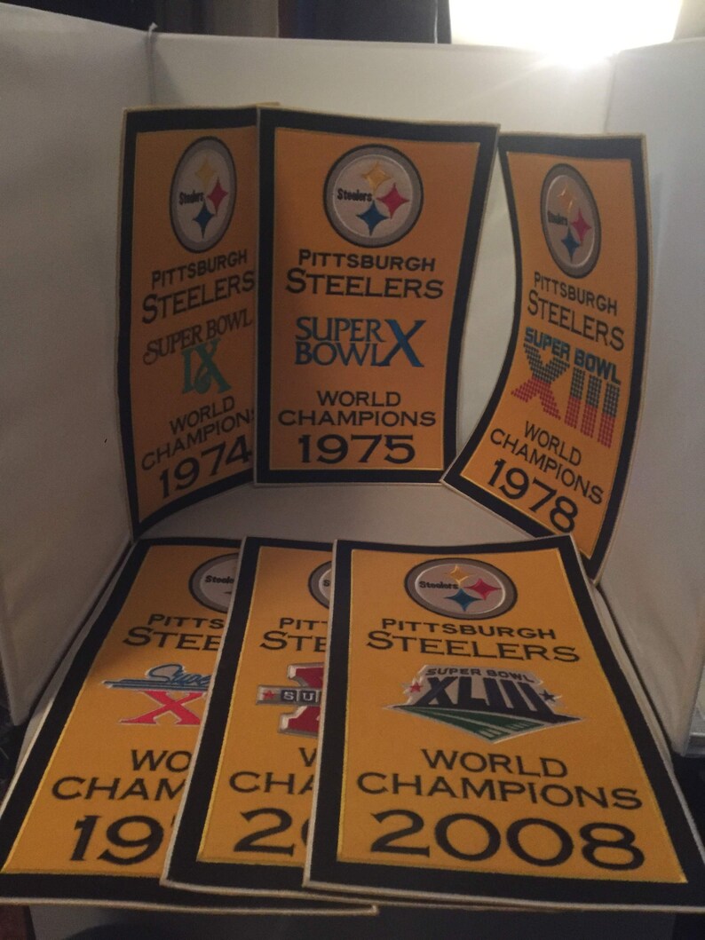 Pittsburgh Steelers Super Bowl World Champions Banners Lot of - Etsy